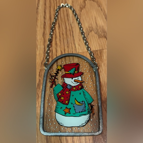 Holiday | Vintage Snowman Suncatcher Window Decoration ...